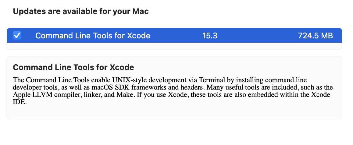 Command Line tools updated – Macs in Chemistry